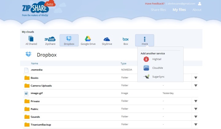 ZipShare — облачный сервис от WinZip